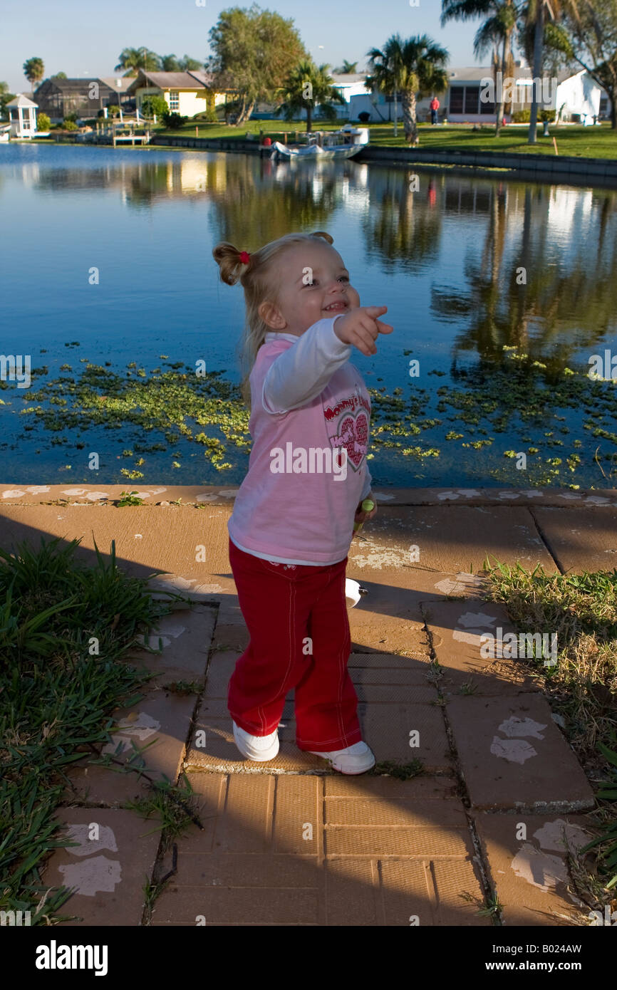 Toddler girl pointing hi-res stock photography and images - Alamy