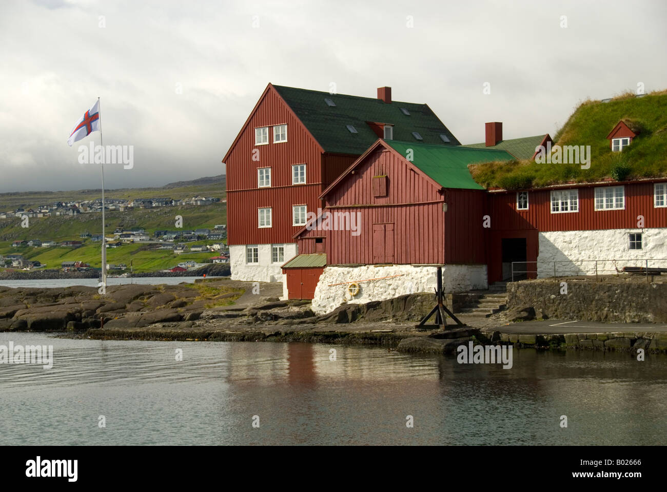 Wooden buildings in the old town of Tinganes, Torshavn, Faroe Islands ...