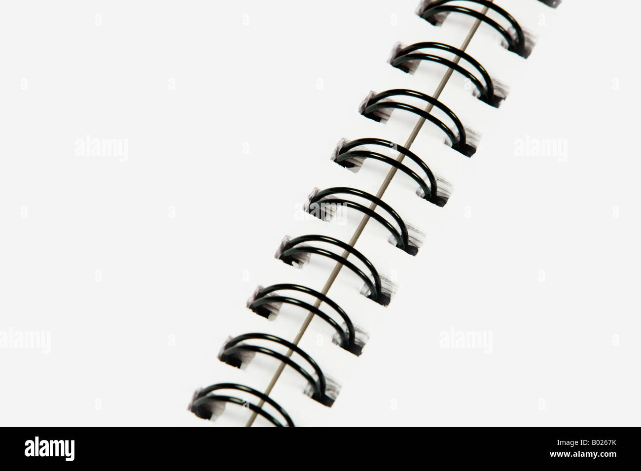 Open Notebook with Black spiral binding with blank pages Stock Photo ...