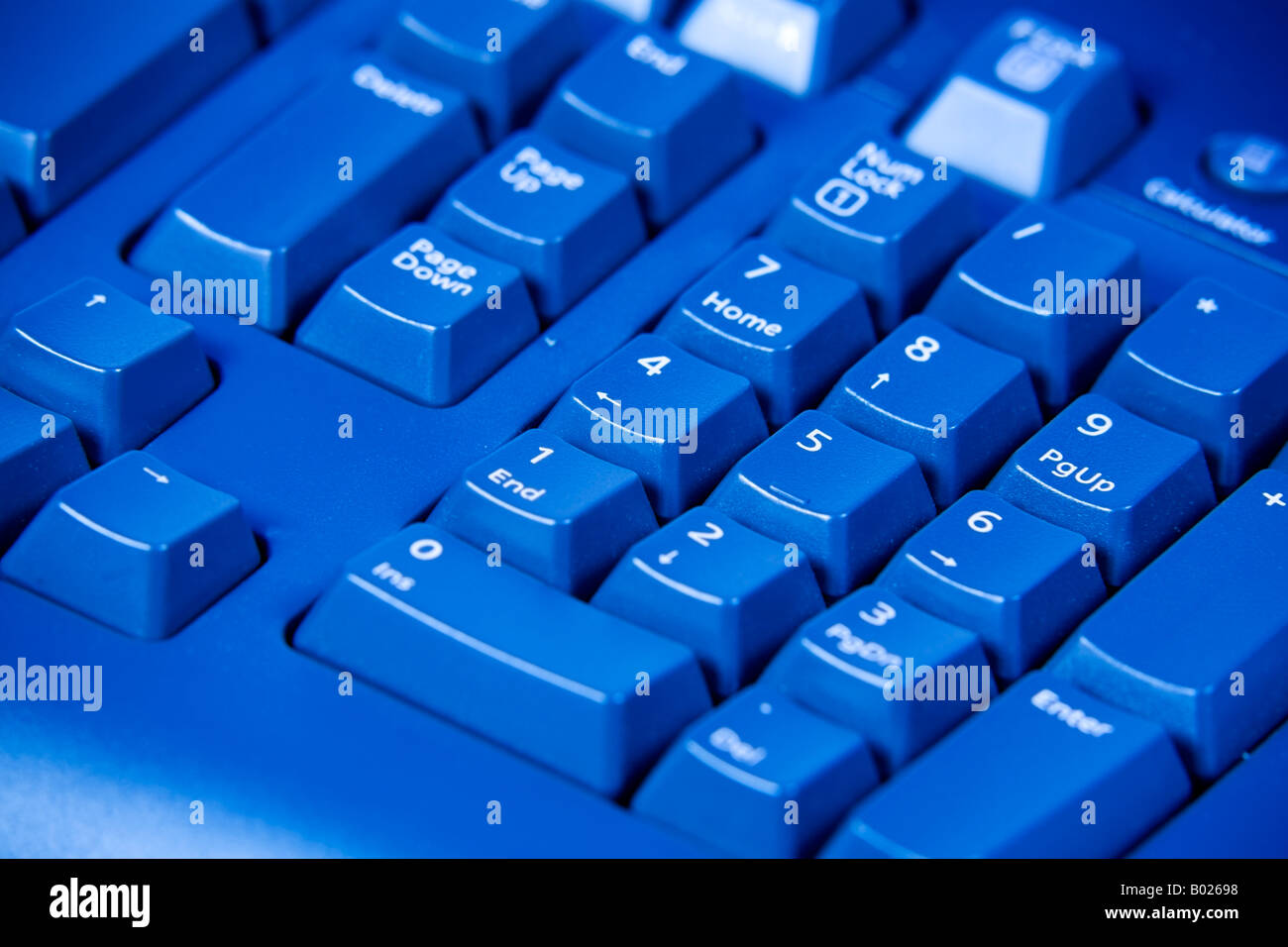 Blue computer keyboard close up Stock Photo - Alamy