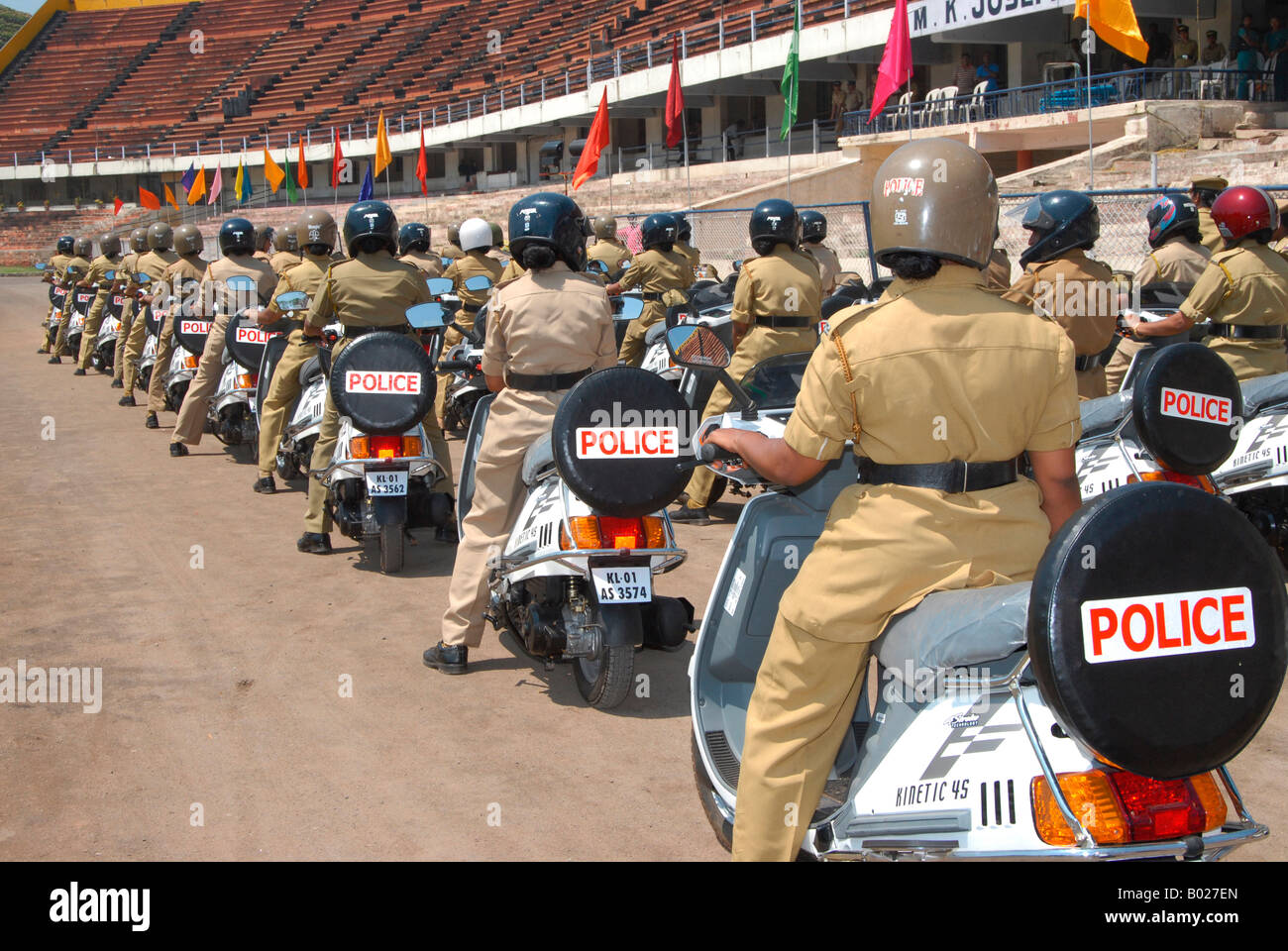 women police in kerala,india using bikes for patrol duty Stock Photo ...