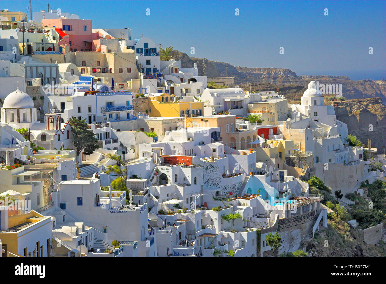 Thera Capital Of Santorini Stock Photo - Alamy