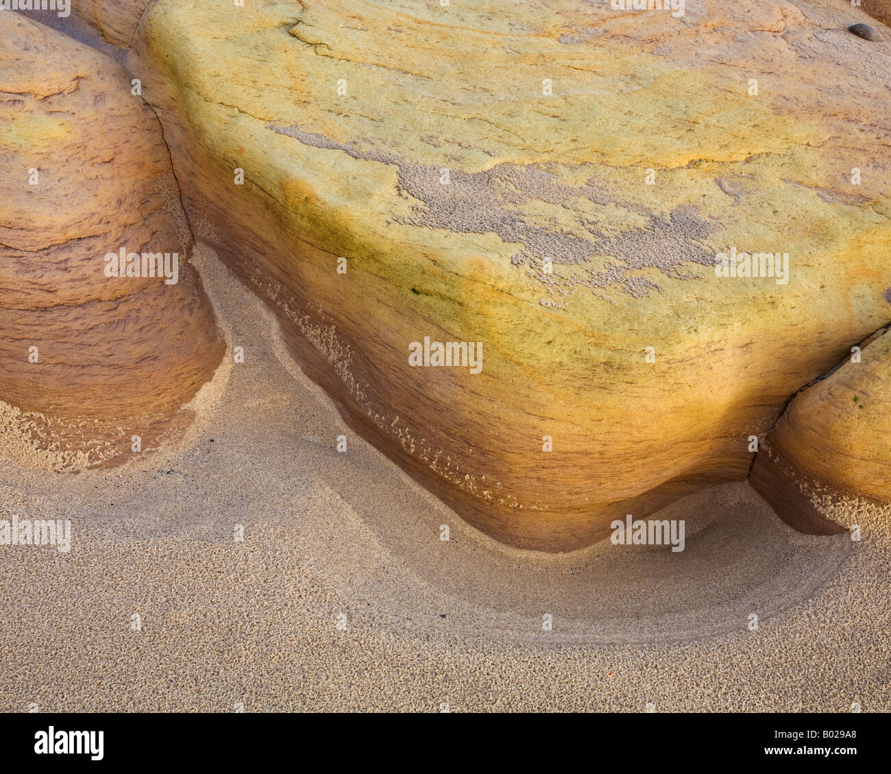 Sandstone formations on the Northumbrian coast near Low Hauxley ...