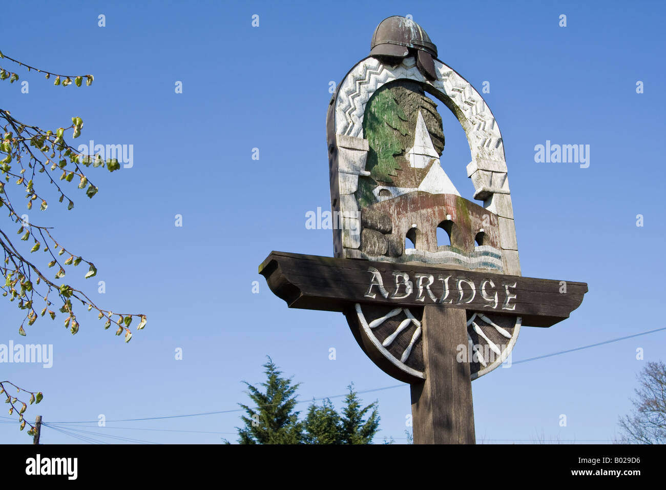 Abridge village sign, Essex, UK Stock Photo - Alamy