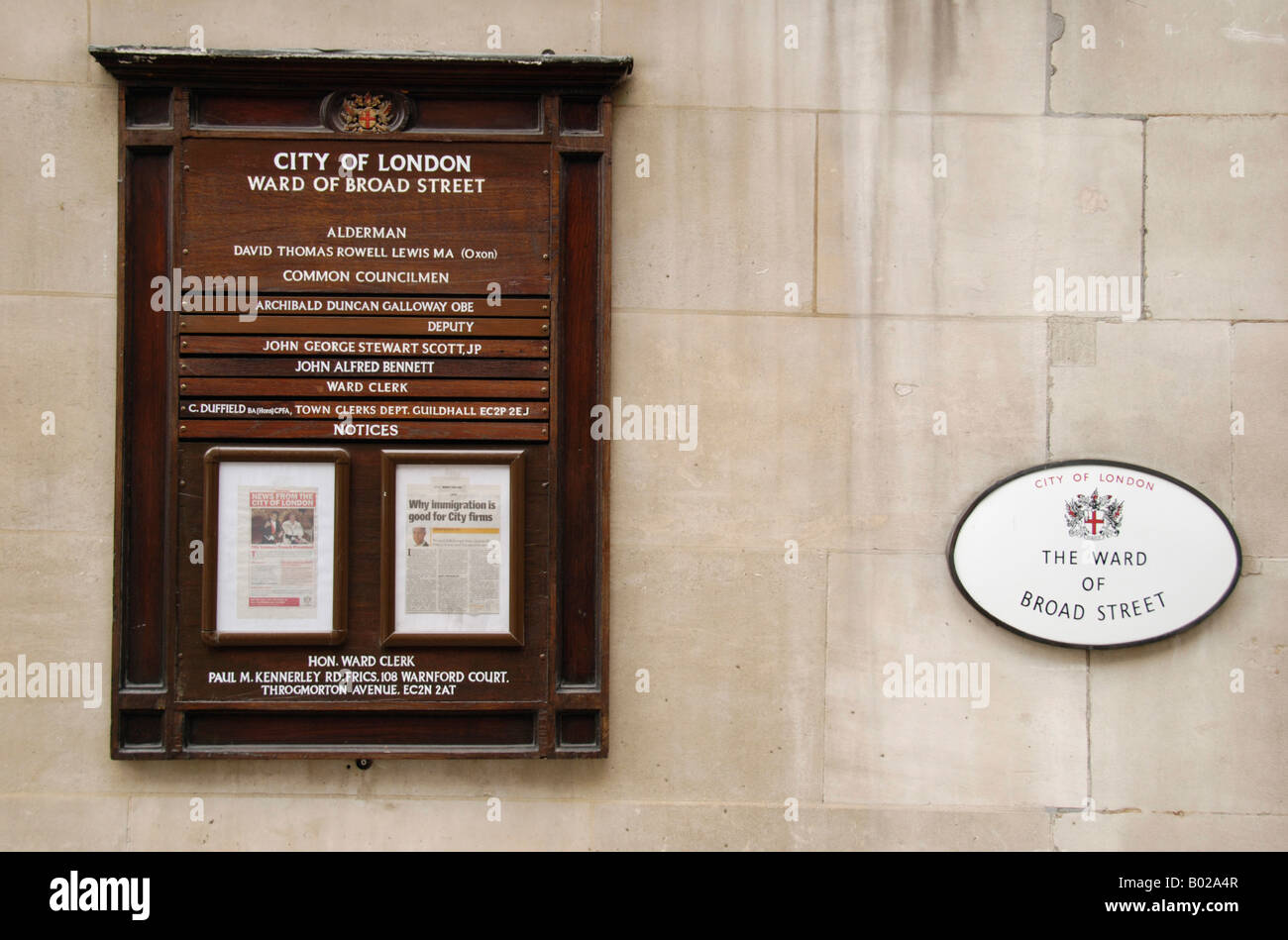 Sign and notice board relating to the Ward of Broad Street Wards are ...