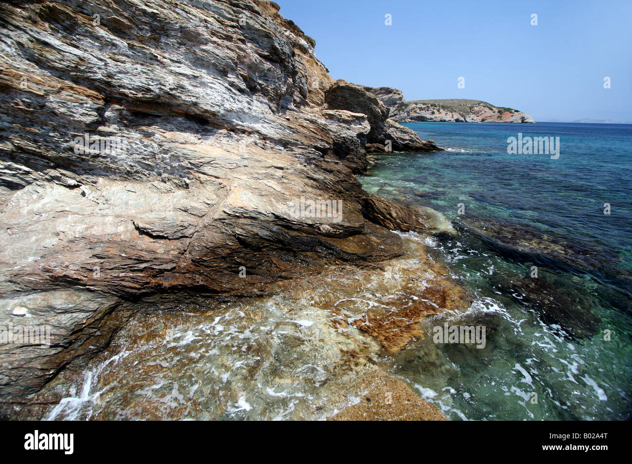 Moutsouna seaside village on the eastern coast of the island of Naxos ...