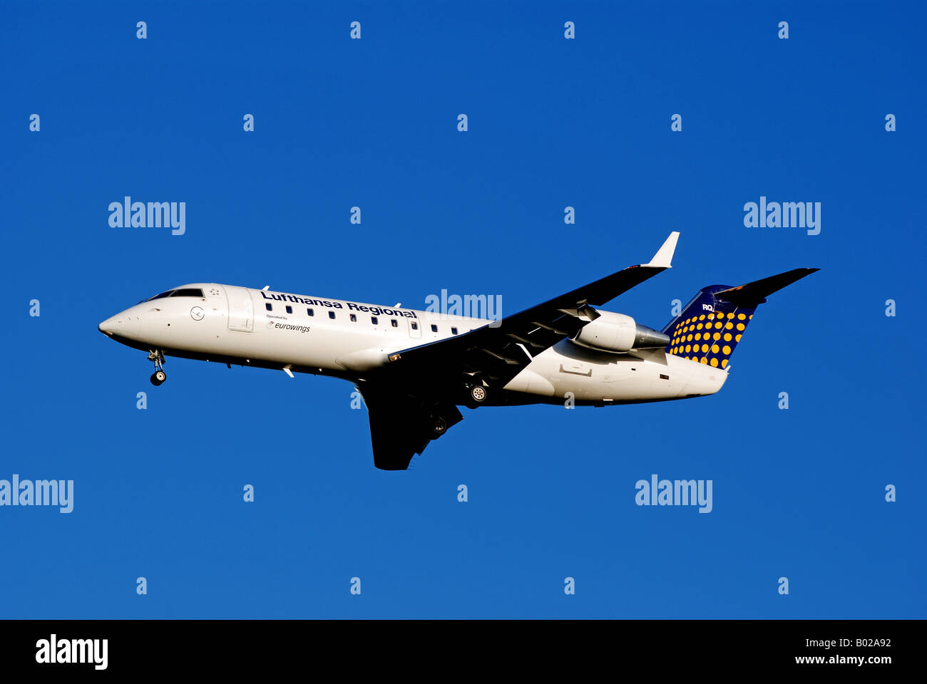 Lufthansa Regional Canadair CL600 aircraft approaching Birmingham ...