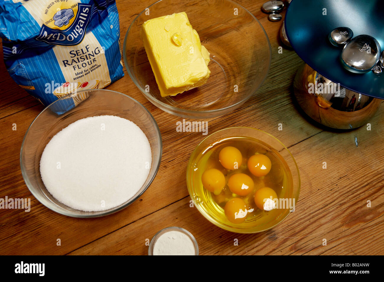 Ingredients for baking a cake Stock Photo - Alamy