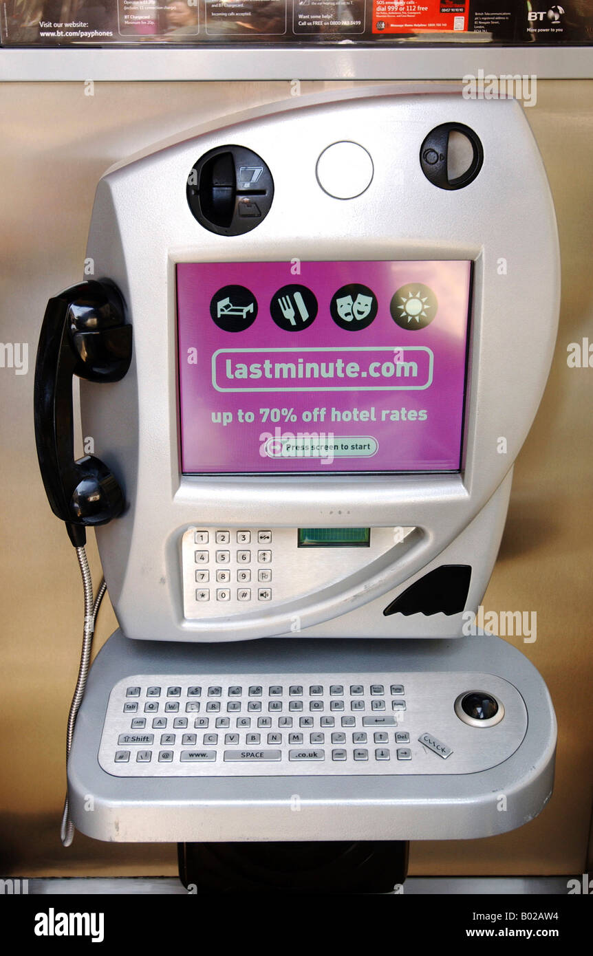 Public telephone and internet terminal Stock Photo - Alamy