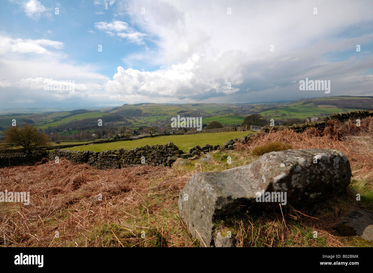 Peak District National Park below Baslow Edge Derbyshire England Stock ...