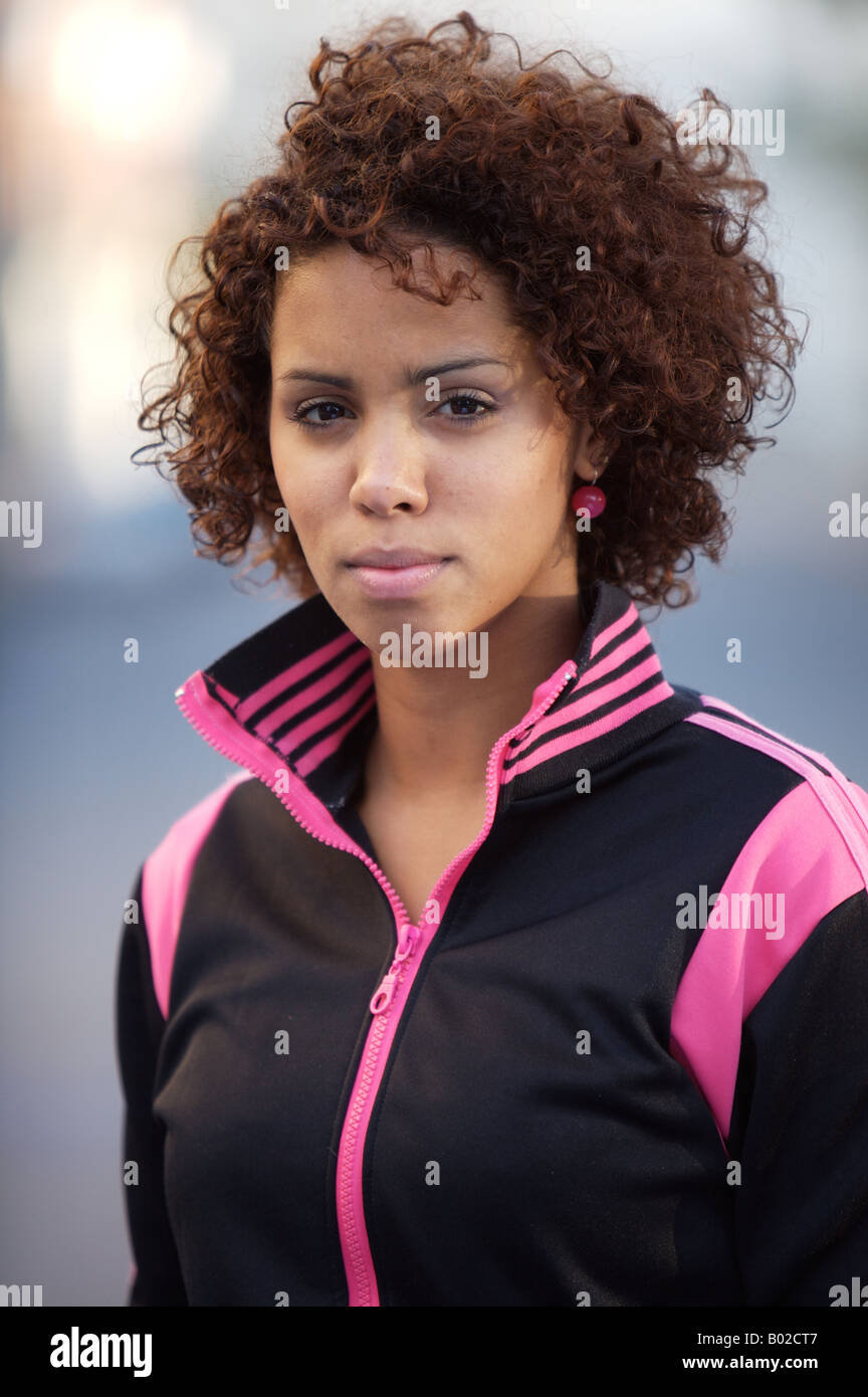 Girls in sports jacket, ethnic background of model half German half ...
