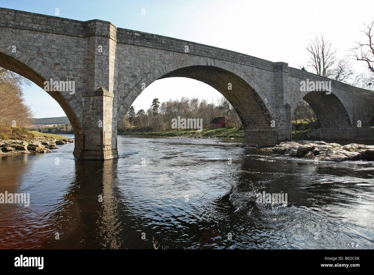 Potarch Bridge over the River Dee near Banchory in Aberdeenshire ...