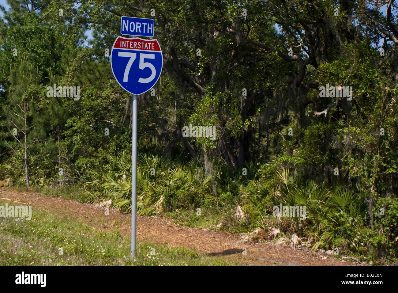 Interstate 75 Sign along U S Highway in Florida USA Stock Photo - Alamy