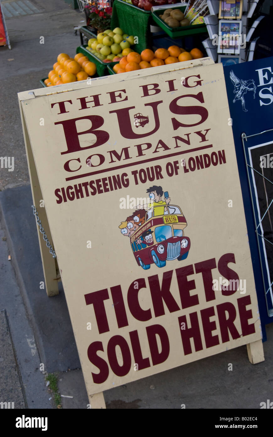 Sign promoting tour bus in Paddington, London, England, United Kingdom ...