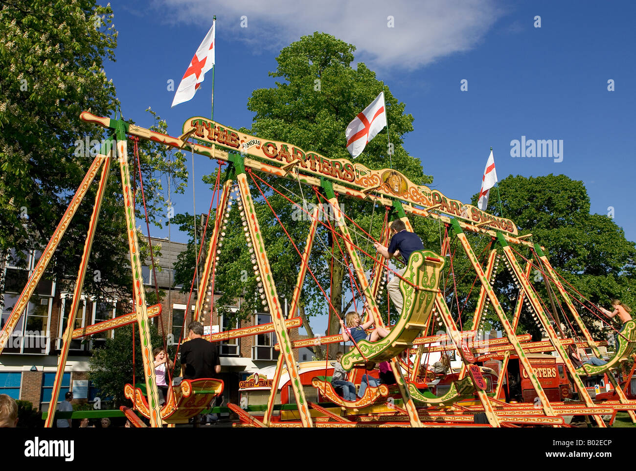 Fairground uk fair swings hi-res stock photography and images - Alamy