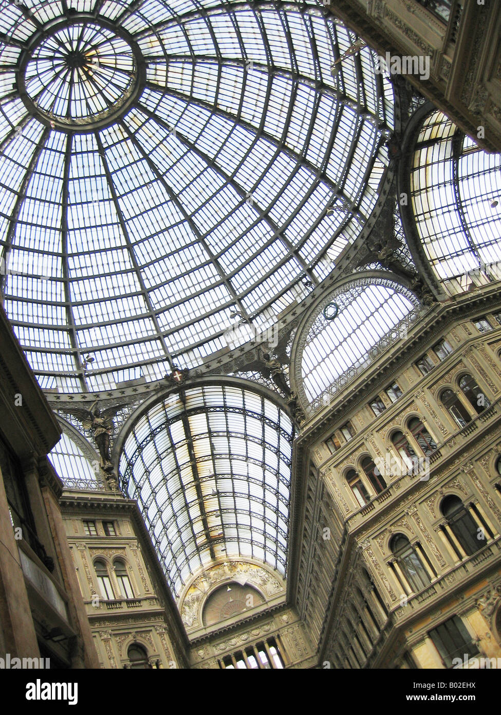 Glass and Iron Roof, Galleria Umberto, Naples, Campania, Italy Stock ...