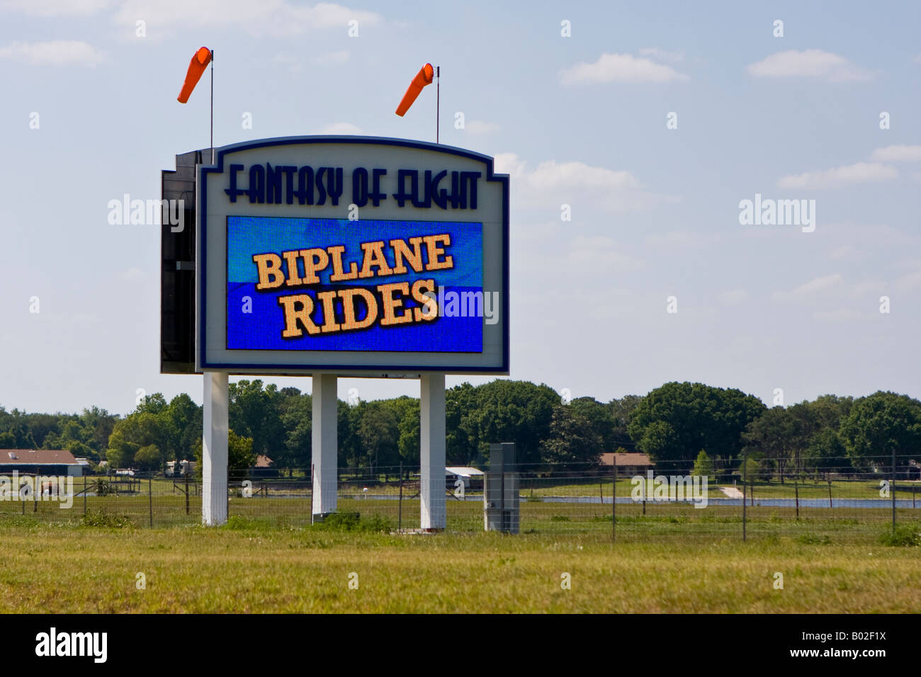 Fantasy of Flight Lighted Sign Advertising Bi-Plane Rides in Orlando ...