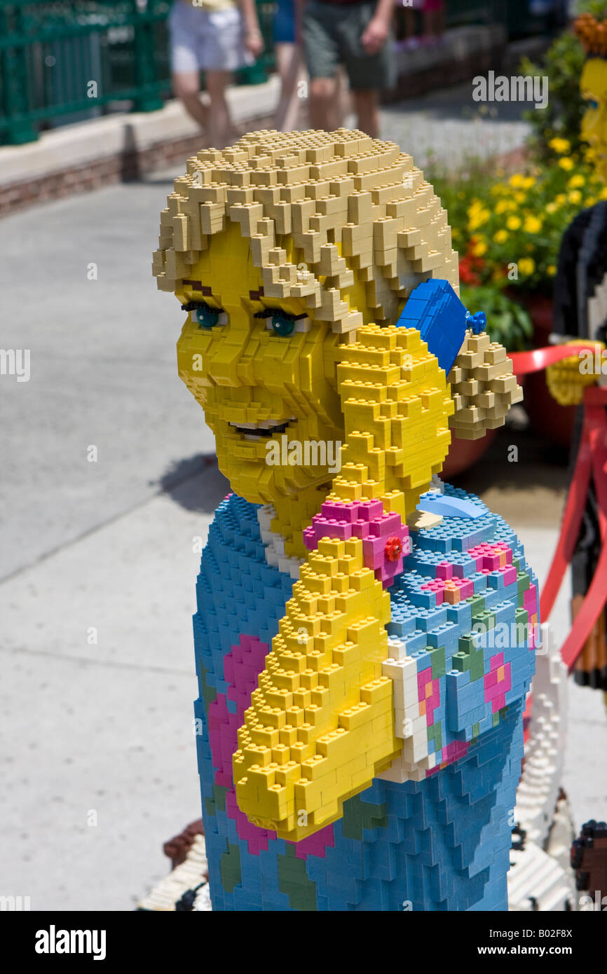 LEGO Life Sized Female Child on Cellular Phone at Downtown Disney ...