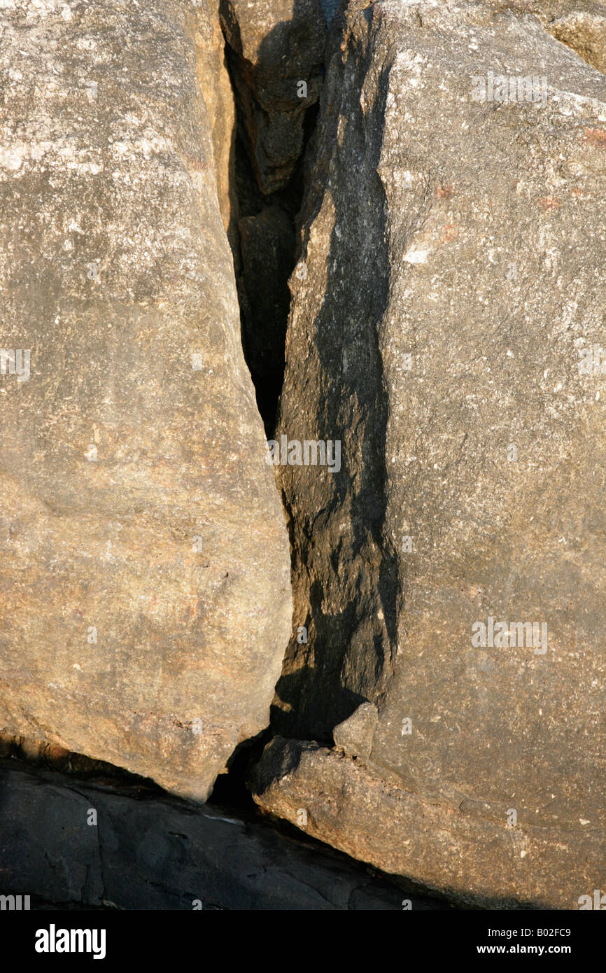 Rock fissure at kovalam beach kerala india Stock Photo - Alamy