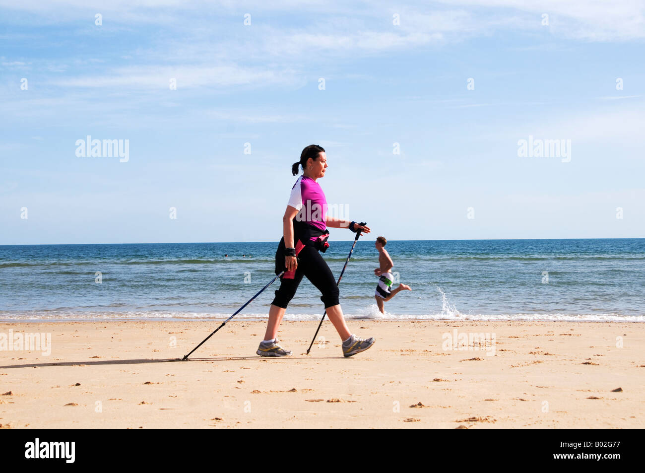 Walking sticks beach hi-res stock photography and images - Alamy