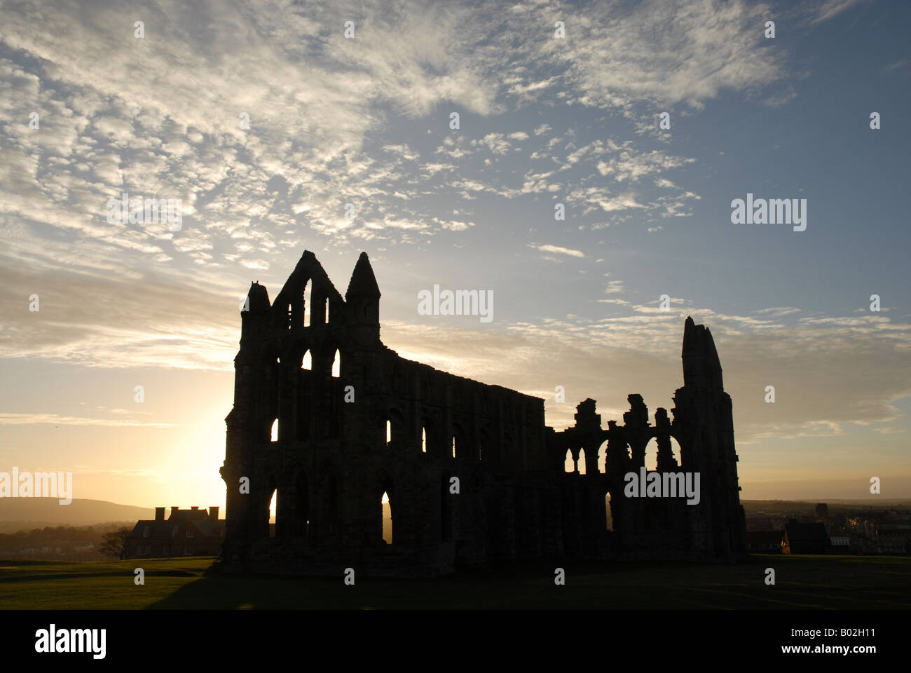 Whitby abbey in silhouette hi-res stock photography and images - Alamy
