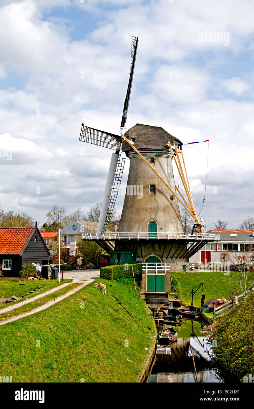 Windmill near schoonhoven Netherlands Holland Stock Photo - Alamy