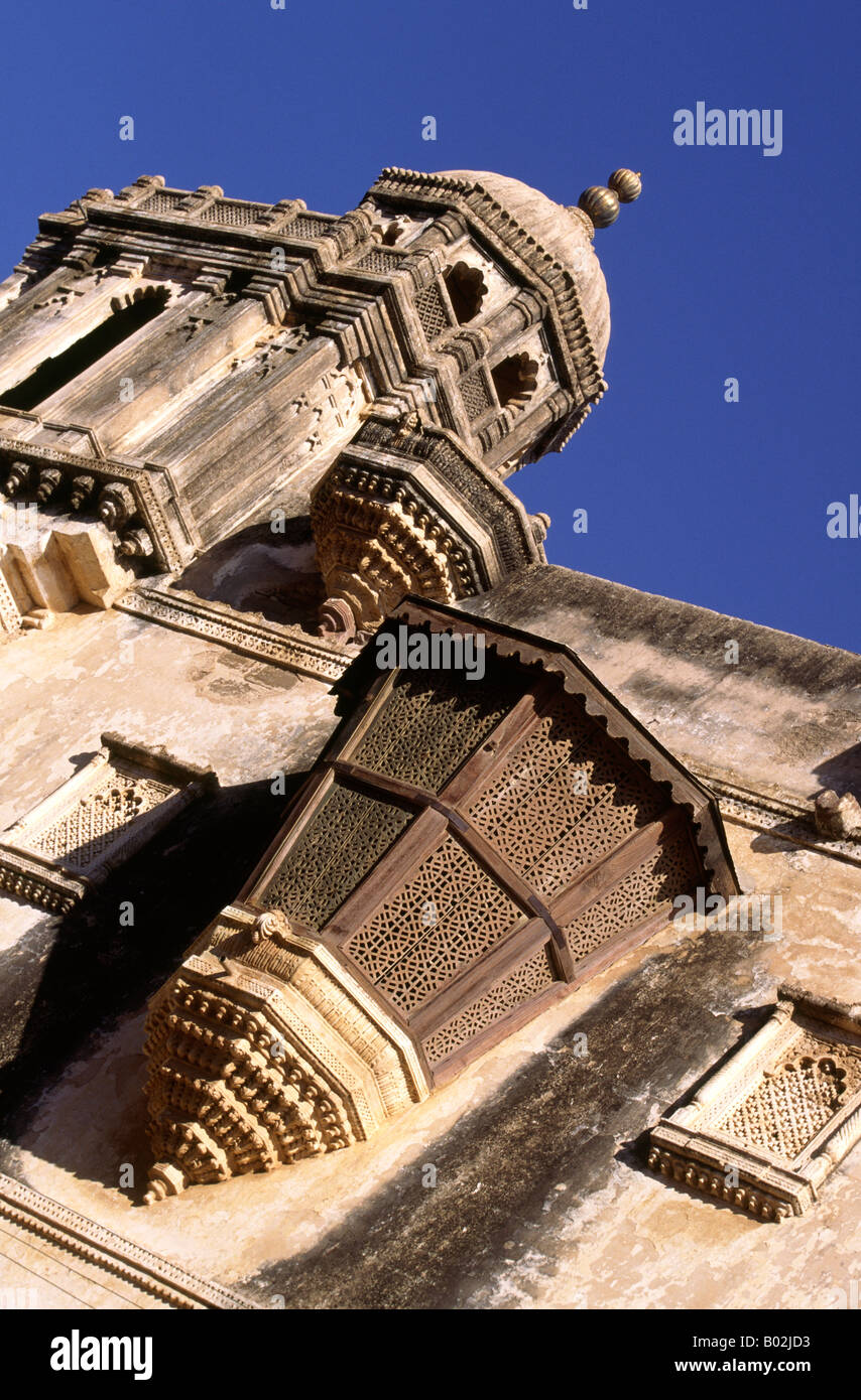India Bhuj Gujerat Aina Mahal old palace window detail Stock Photo - Alamy