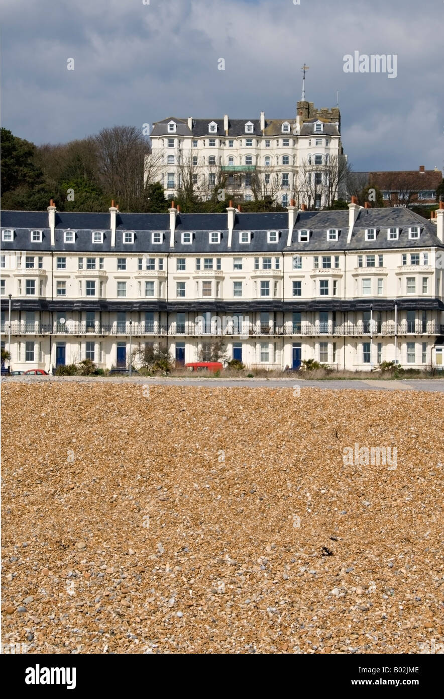 Restored Edwardian building on the seafront at Folkestone, Kent Stock ...