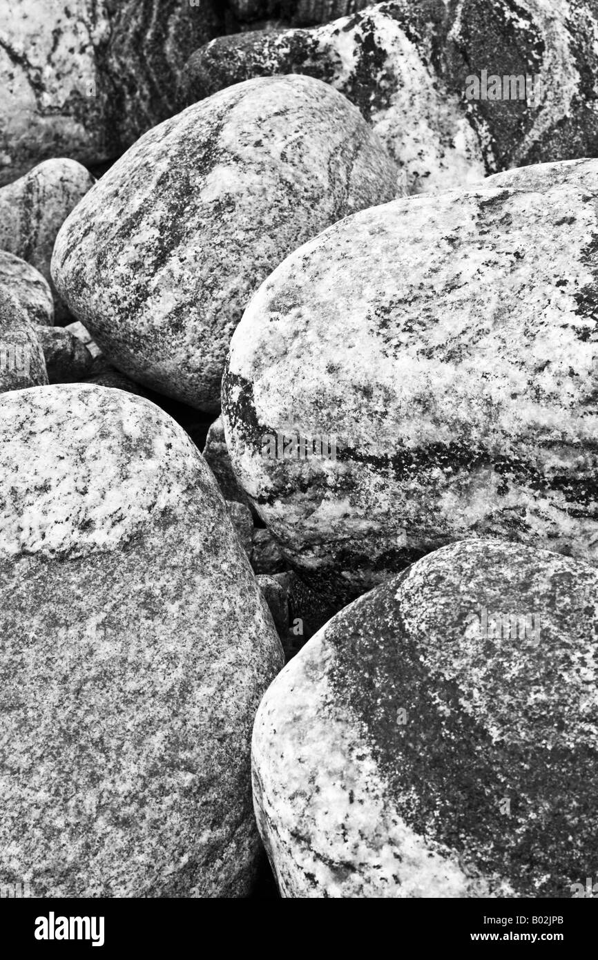 Curved rock forms composed of quartz and granite on the western coast ...