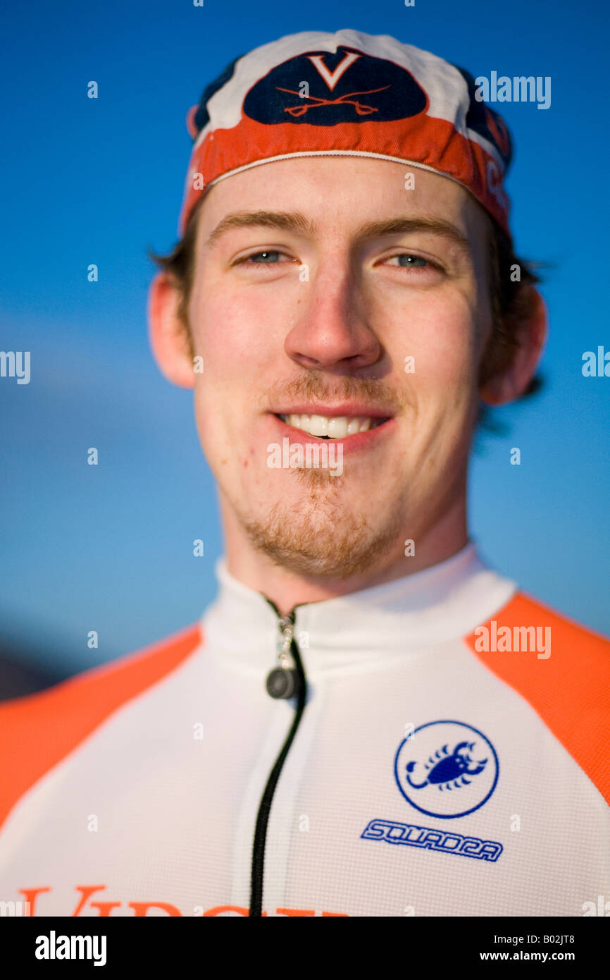 College aged young male cyclist hi-res stock photography and images - Alamy