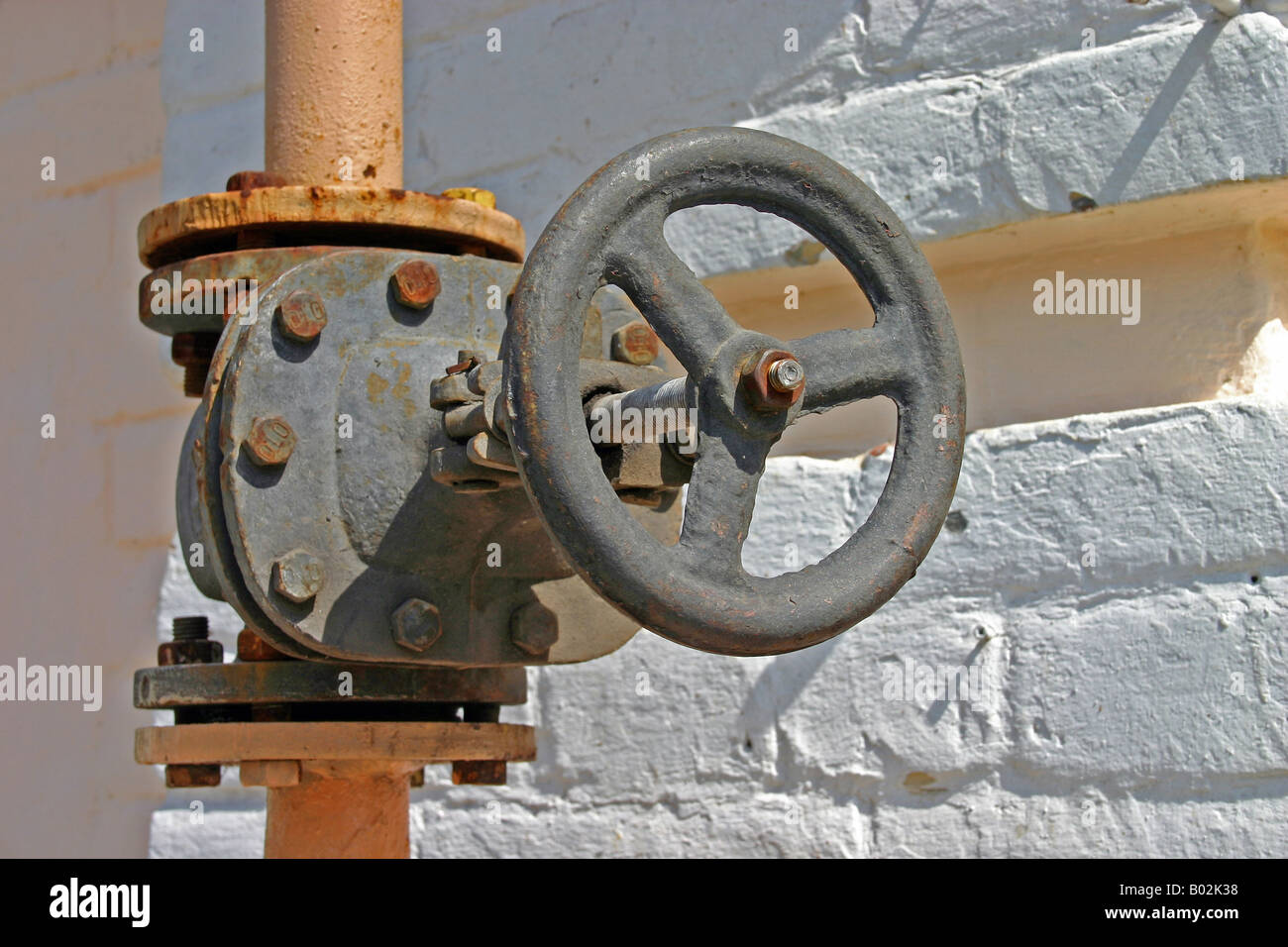 street valve on the wall background Stock Photo - Alamy