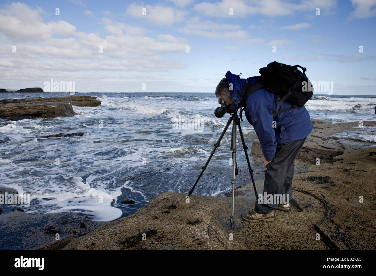 Photographer Saltwick Bay near Whitby North Yorkshire Coast Stock Photo ...