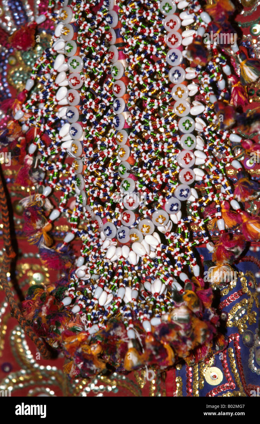 India Gujerat Crafts detail of beaded Rabari Chotlo hair ornament Stock ...