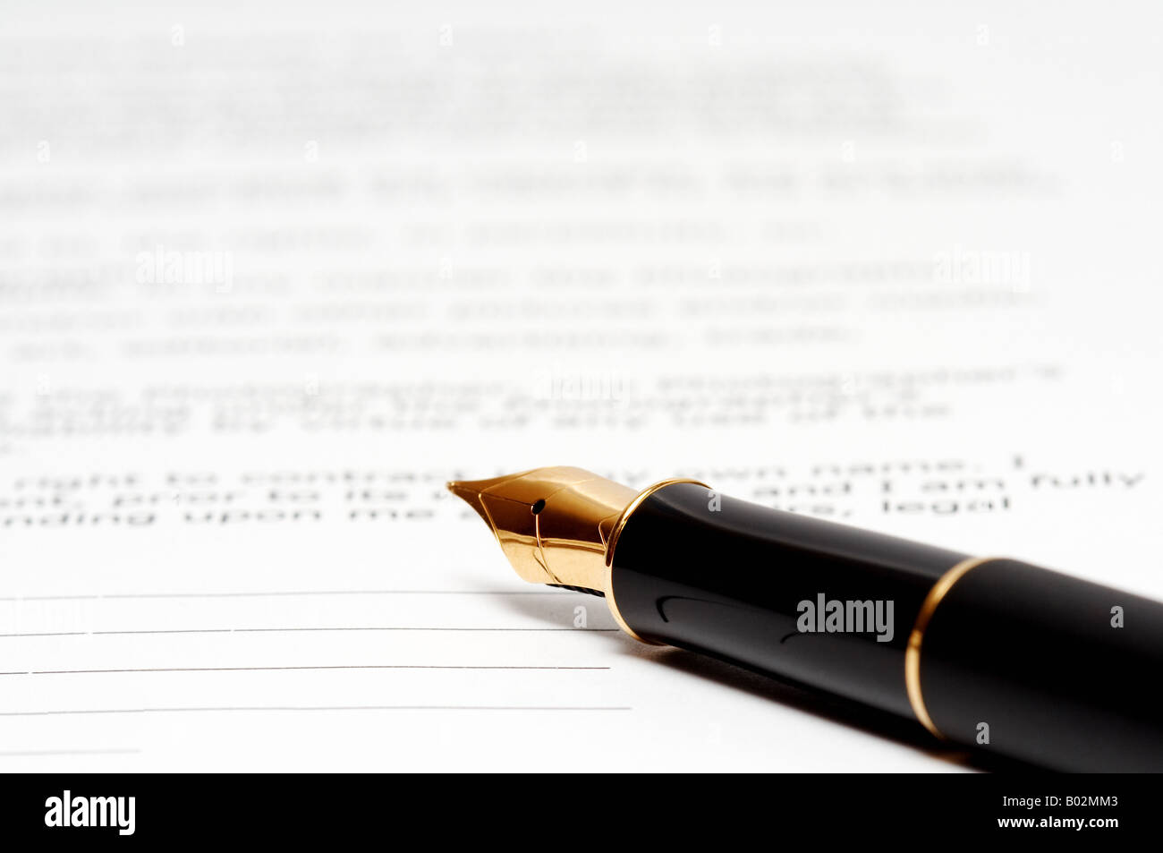 ink pen on the paper with text Stock Photo - Alamy