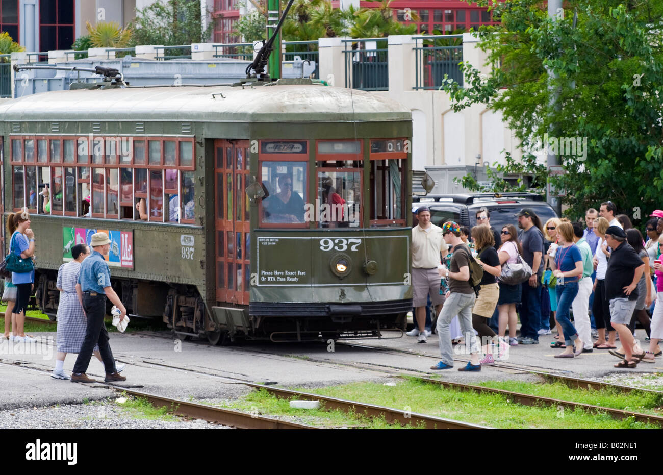 Louisiana new orleans riverfront streetcar hi-res stock photography and ...