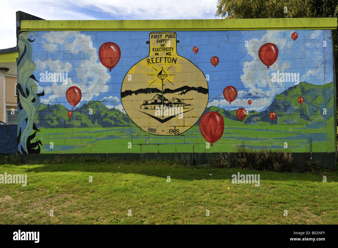 1888 electric electricity mural murals painting wall walls hi-res stock ...