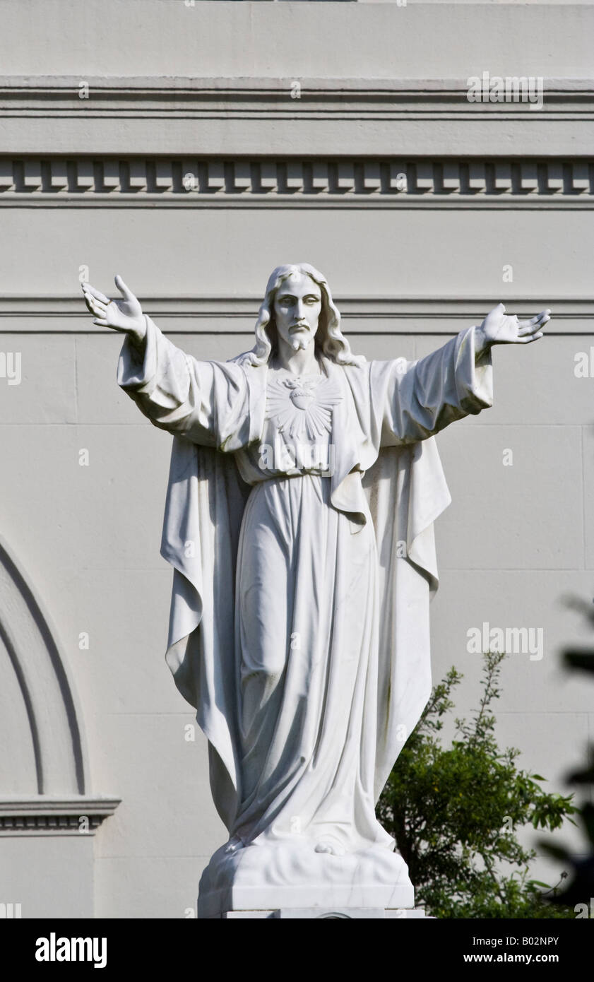 Jesus statue missing fingers New Orleans French Quarter Louisiana City ...