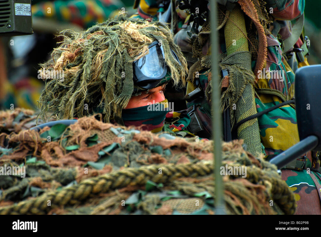 A recce or scout team of the Belgian Army during a training session ...