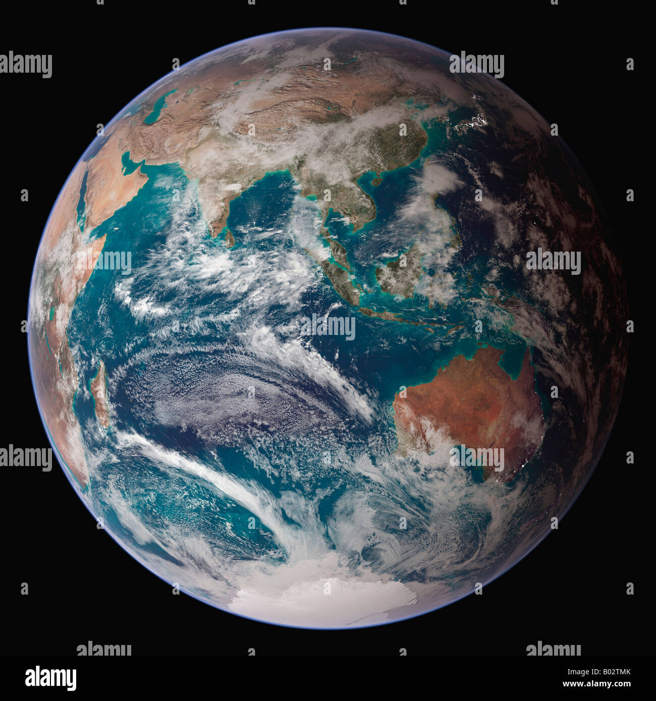 Full Earth showing Eastern hemisphere Stock Photo - Alamy