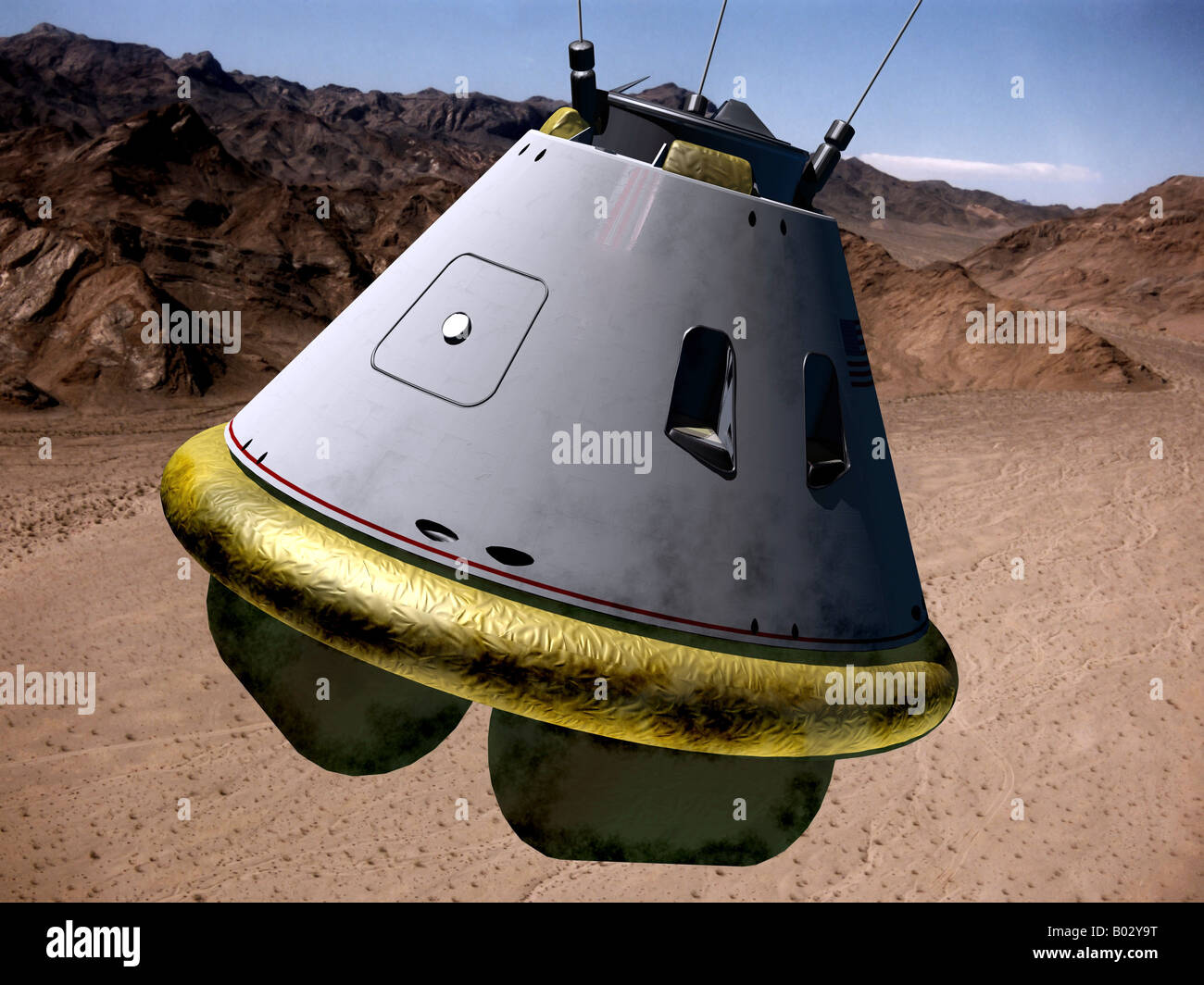 A crew exploration vehicle (CEV) as it lands on Earth Stock Photo - Alamy