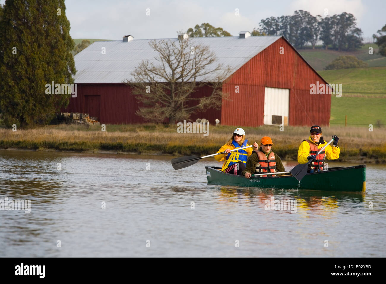 canoeing on a river Stock Photo - Alamy