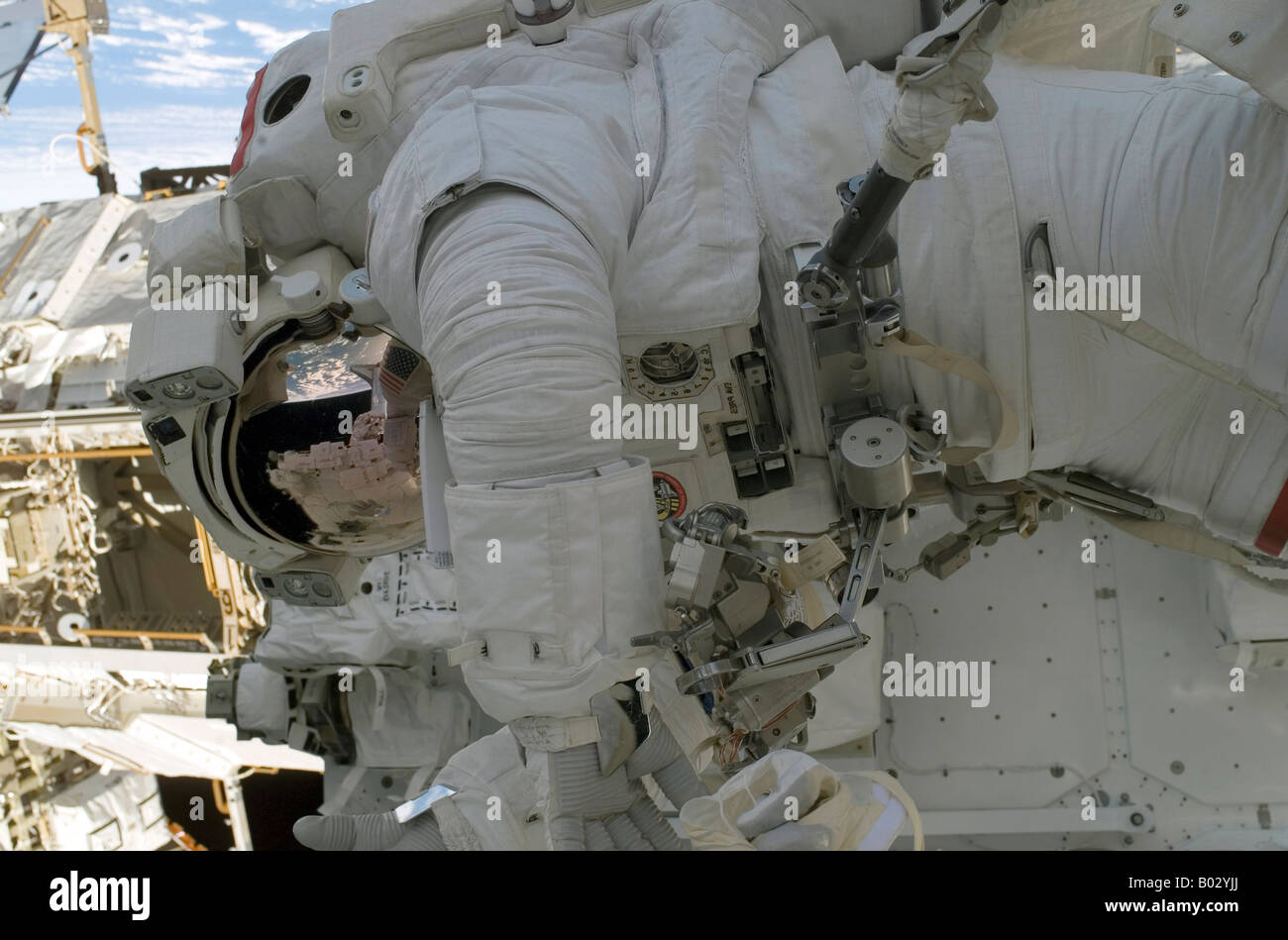 Astronaut participating in extravehicular activity Stock Photo - Alamy