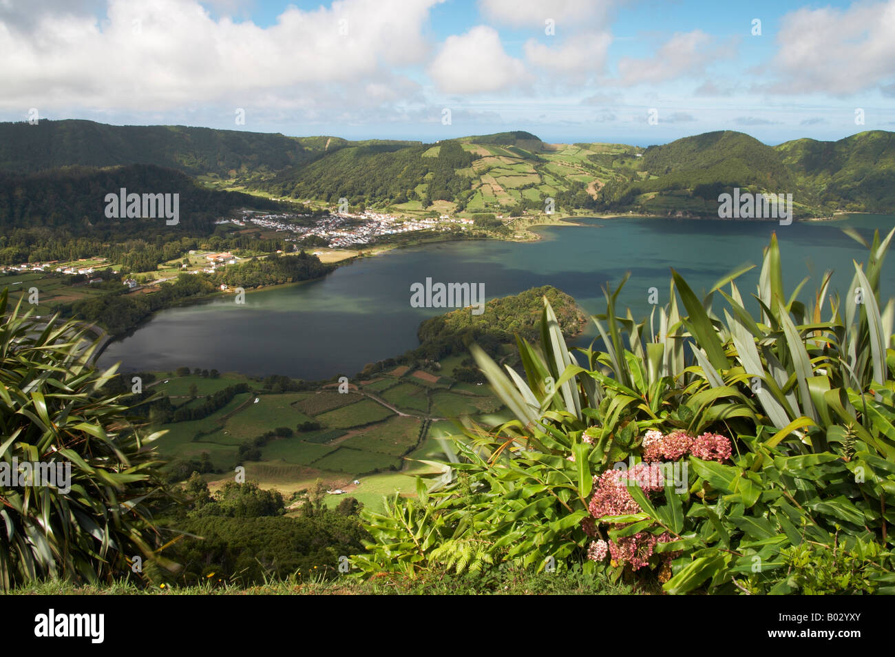 Azores, Lagoa Azul (Blue Lake), Sete Cidades, Sao Miguel Island Stock ...