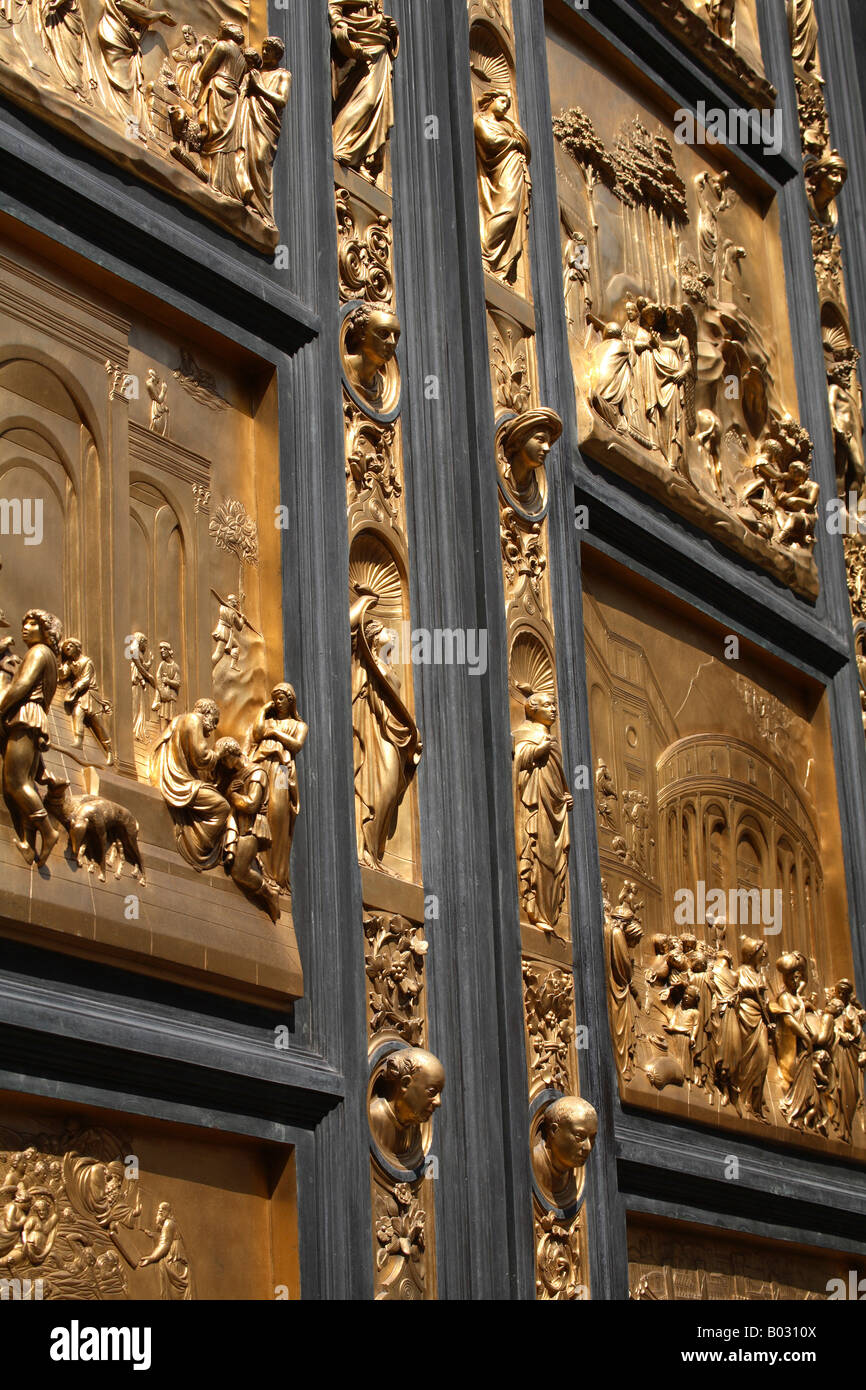 Italy, Tuscany, Florence, The Duomo Cathedral, Baptistry, East Doors ...