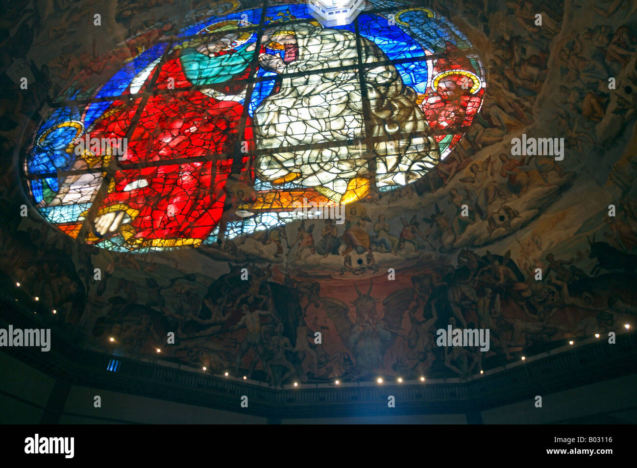 Italy, Tuscany, Florence, The Duomo Cathedral, Interior, Stain Glass ...