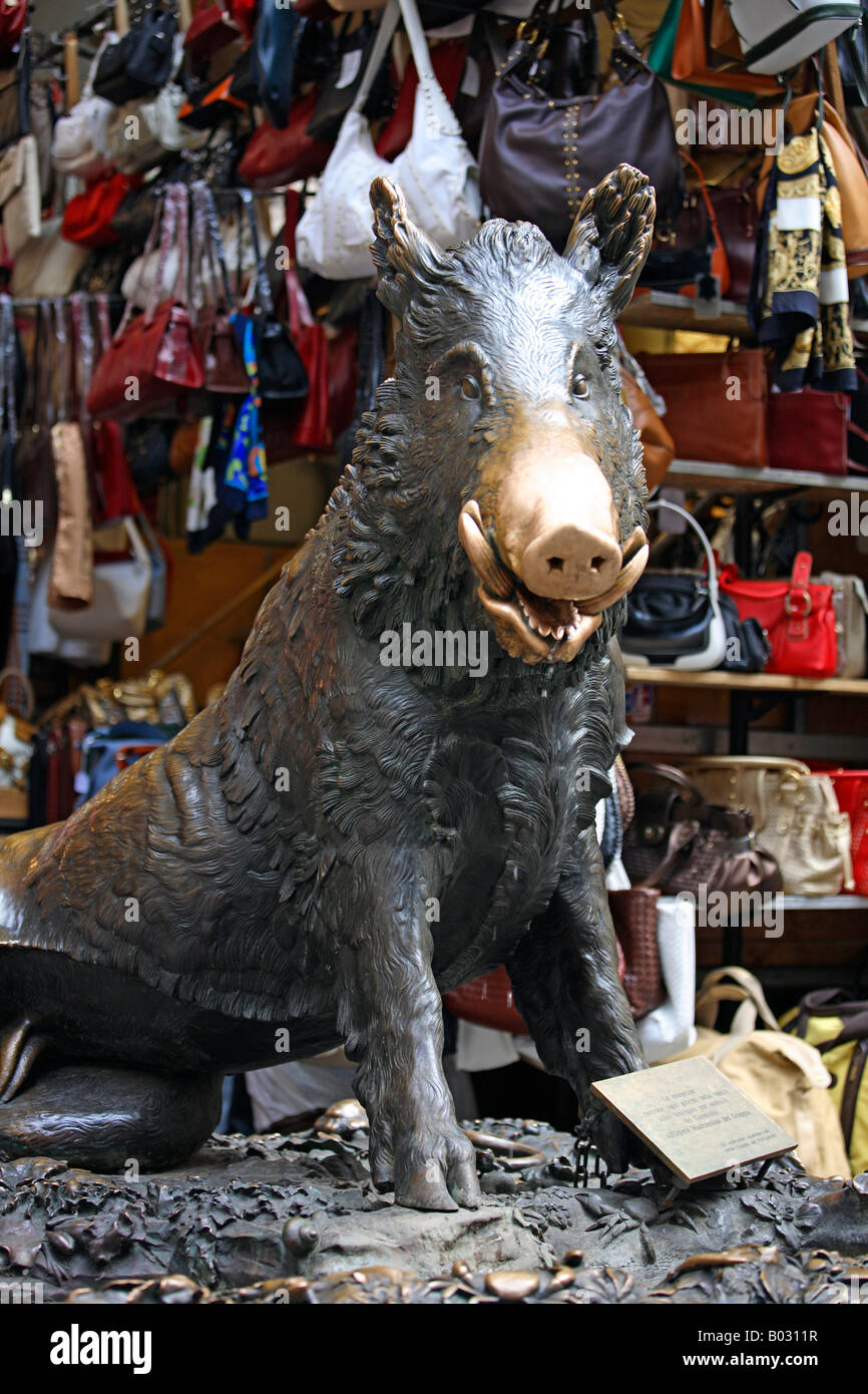 Italy, Tuscany, Florence, Porcellino At Mercato Nuovo, Brass Boar, Pig ...
