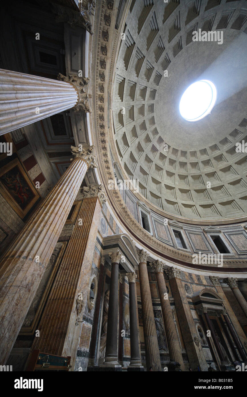 Italy, Lazio, Rome, The Pantheon, Church, Interior, Vaulted Ceiling ...