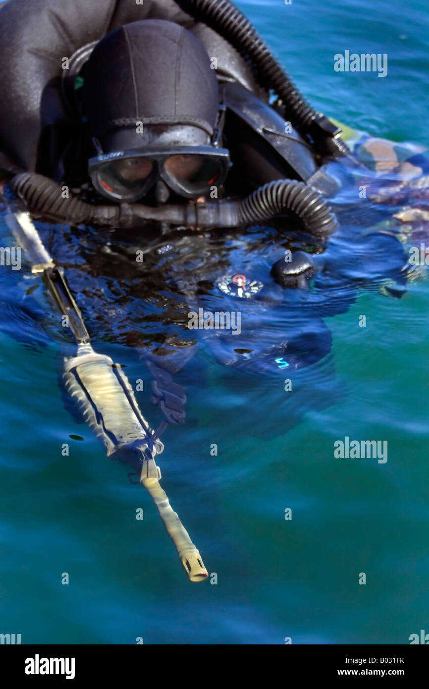 A Navy SEAL combat swimmer Stock Photo - Alamy