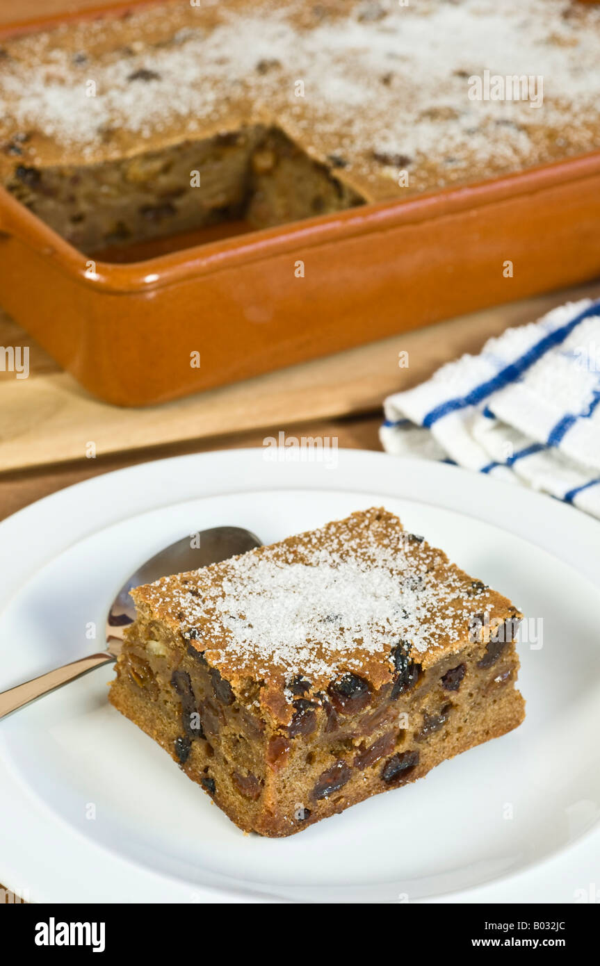 Spiced Bread Pudding UK Traditional Food Stock Photo - Alamy