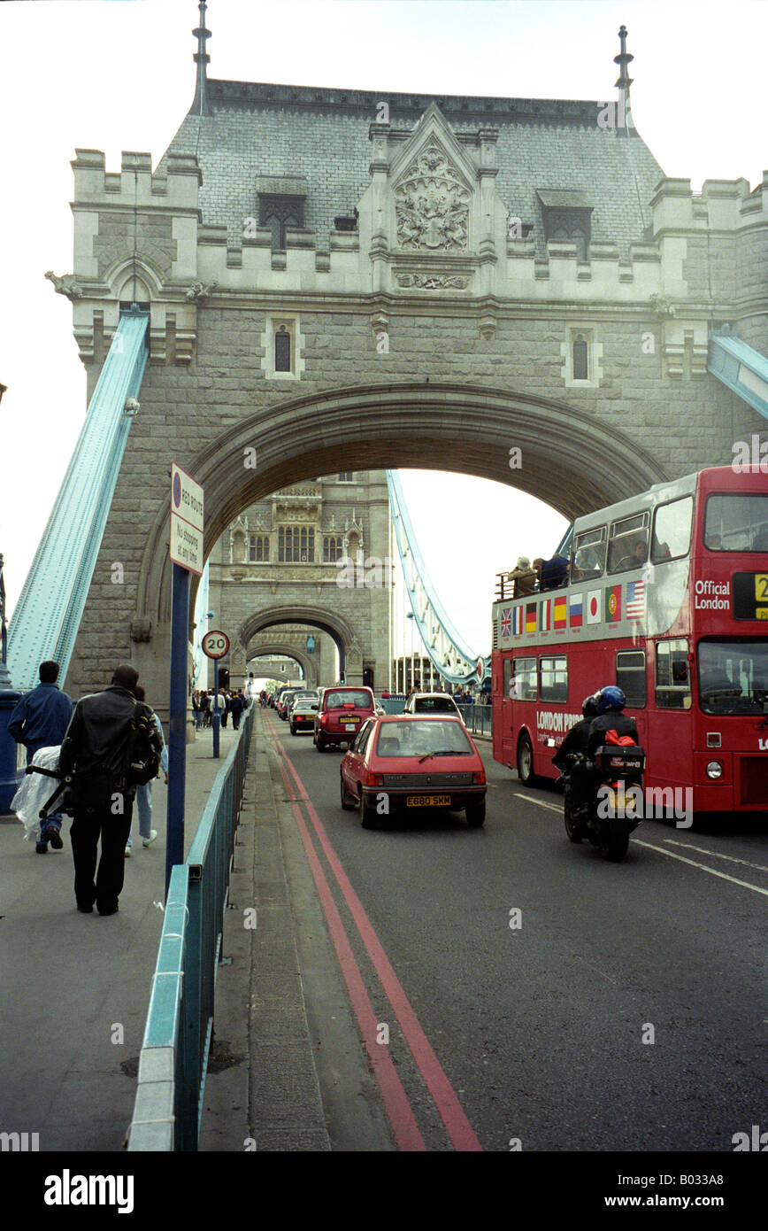 Walking along the Tower Bridge in London, UK Stock Photo - Alamy